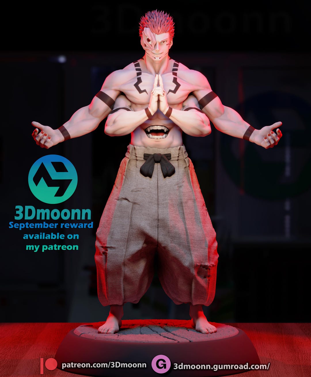 Ryomen Sukuna Jujutsu Kaisen Large Scale Professionally Painted ...