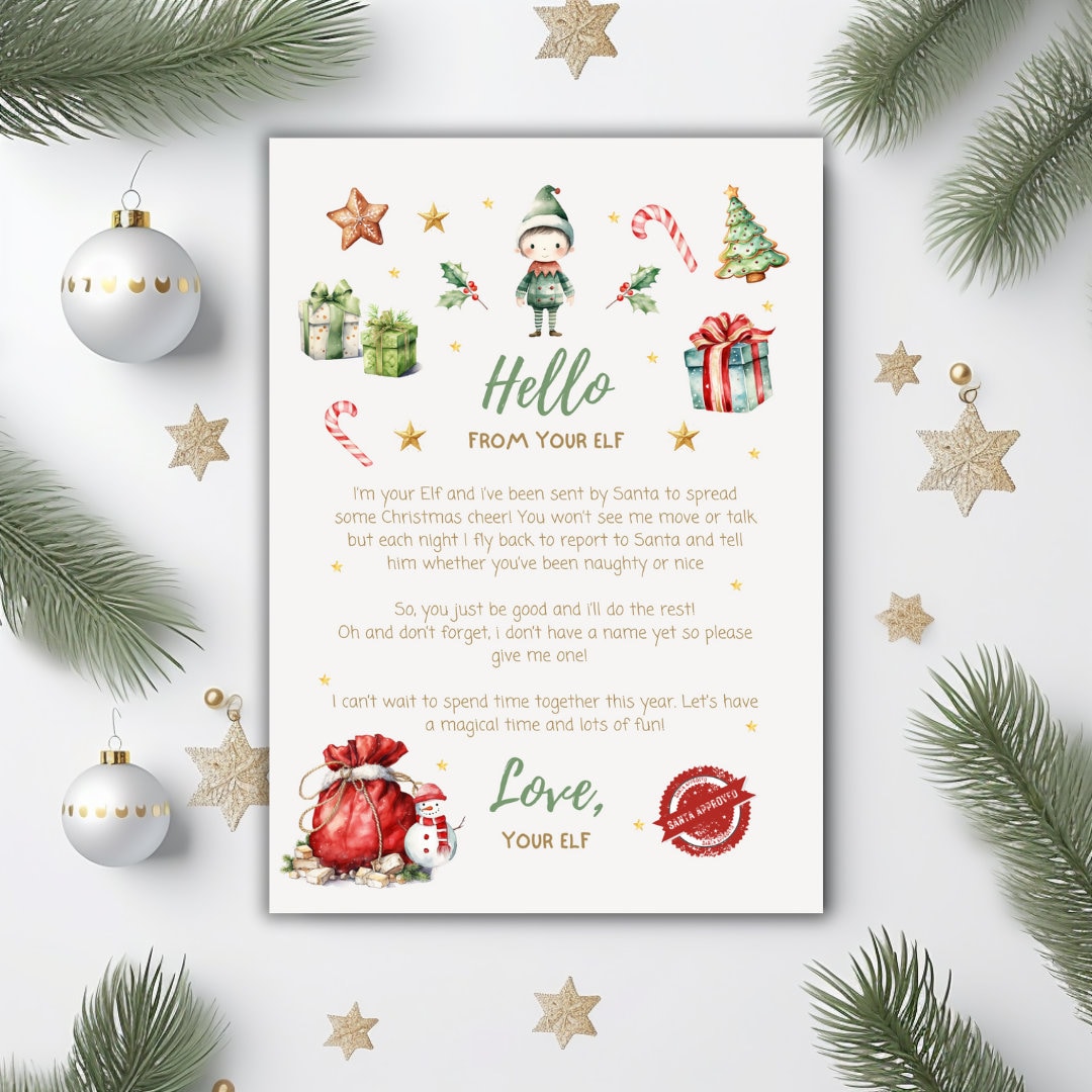 Editable Elf Arrival Letter, Christmas Elf Welcome Letter, Festive ...