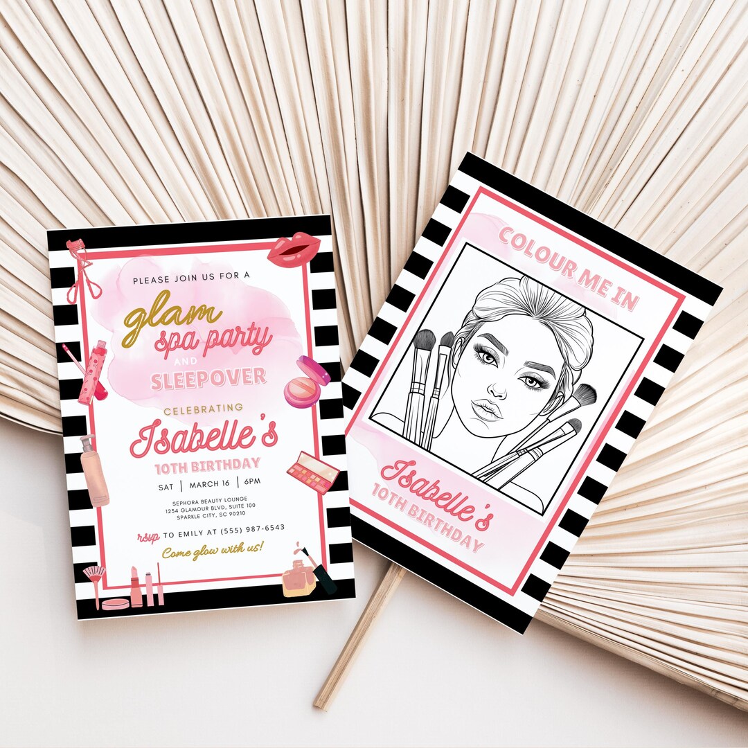 Editable Sephora Themed Glam Party Invitation, Glam Spa Birthday Party ...