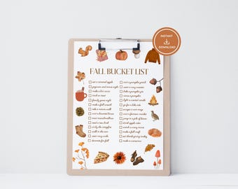 Fall Bucket List for Families, Fall Bucket List Printable, Editable ...