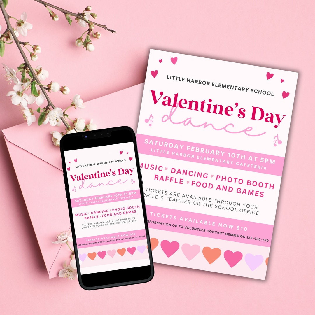 Editable School Sweetheart Dance Flyer, Instant Download, Father ...