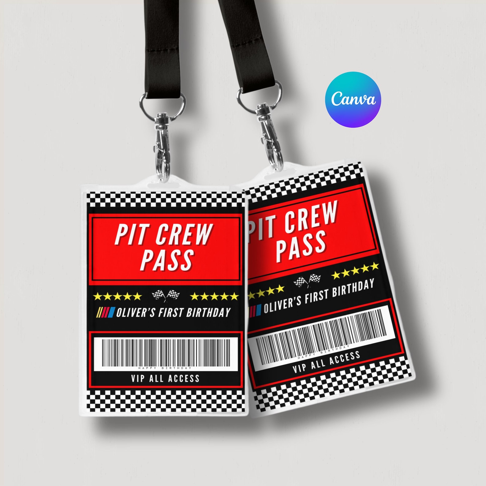 Pit Crew Badge, VIP All Access Pass, Talladega Birthday, Nascar Party ...