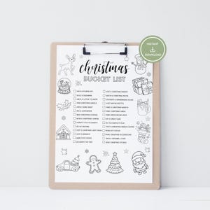 Christmas Bucket List Printable, Winter Bucket List Template, Christmas ...