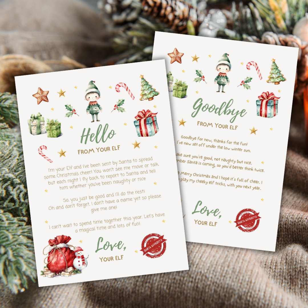 Editable Elf Hello Letter, Greetings From Elf, Elf I'm Back, Elf ...
