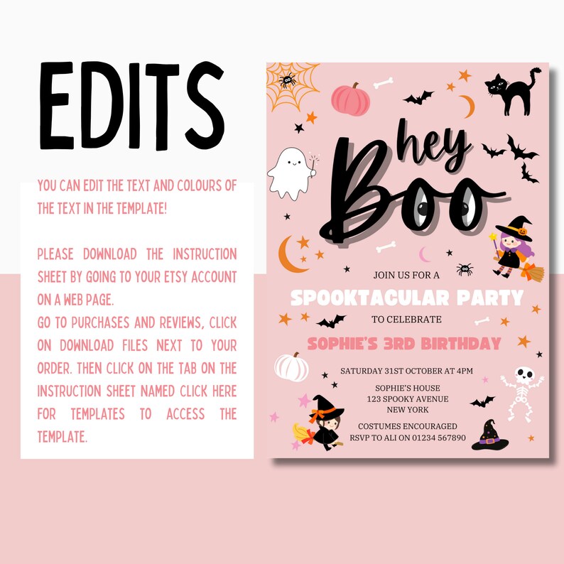 Printable Boo Bash Birthday Invitation, Costume Party, Halloween Party ...