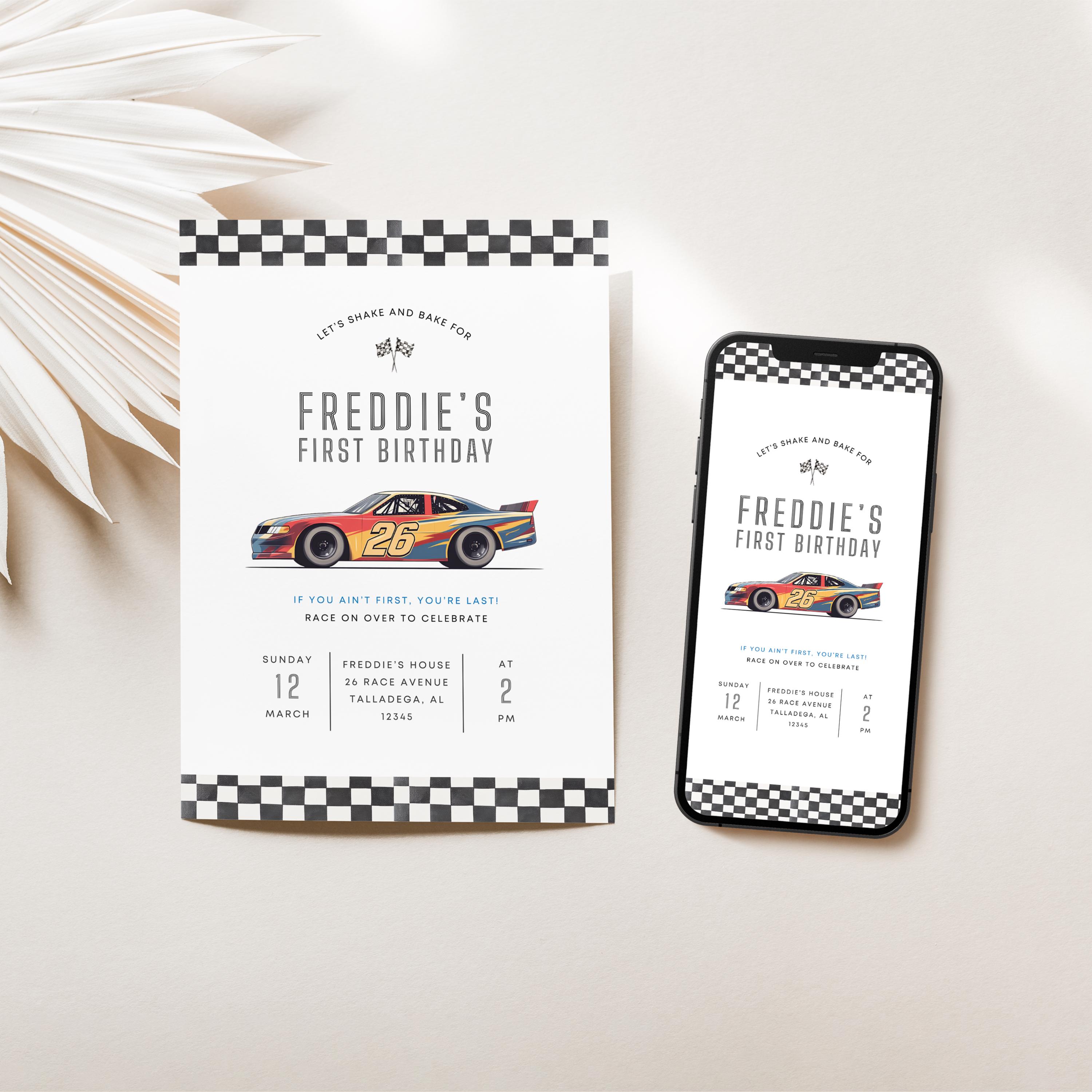 Invitaciones De Cumpleaños De Nascar Para Imprimir 2