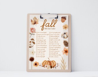 Fall Bucket List Printable Fun Things to Do in the Fall 2024 - Etsy