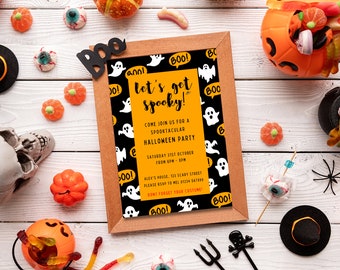 Editable Halloween Party Invitation, Canva Template, Printable, Instant ...