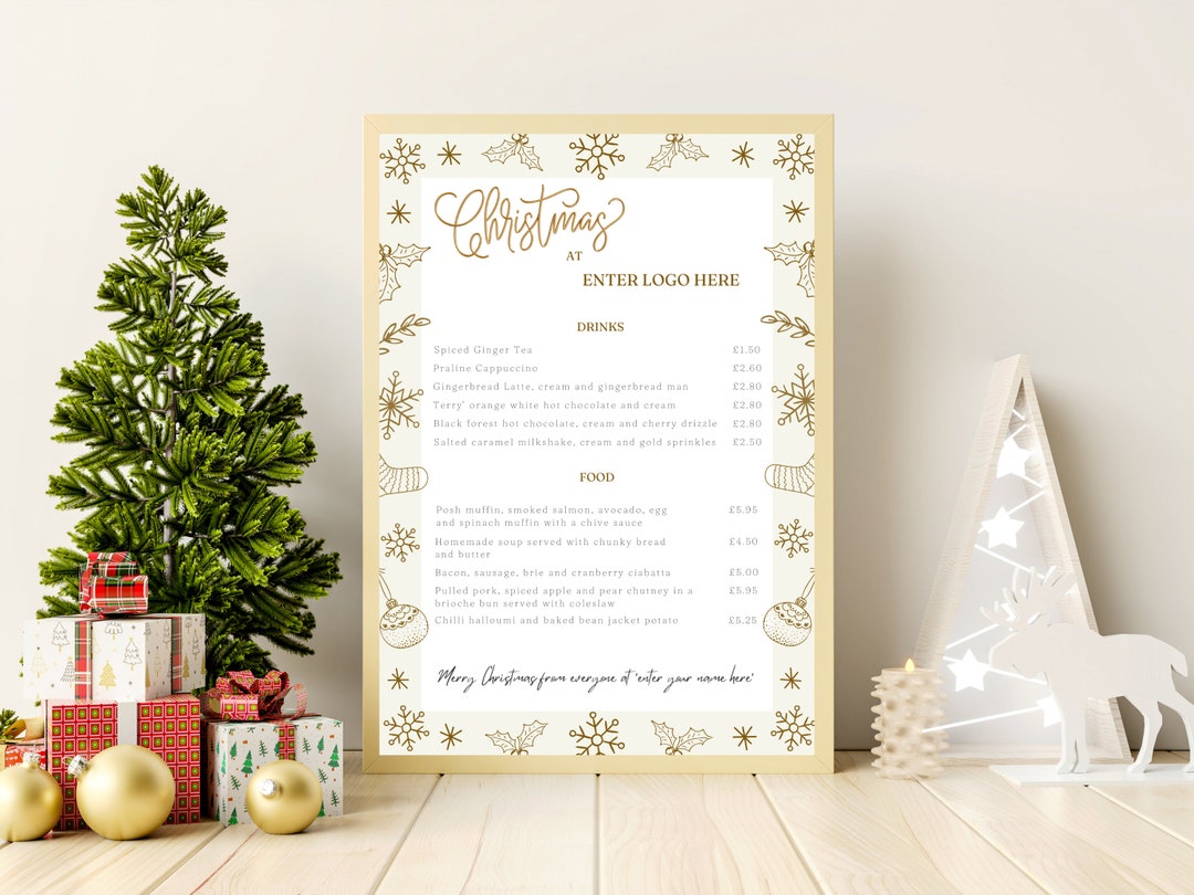 Christmas Cafe Menu | Coffee Shop Menu | Modern Restaurant Menu ...
