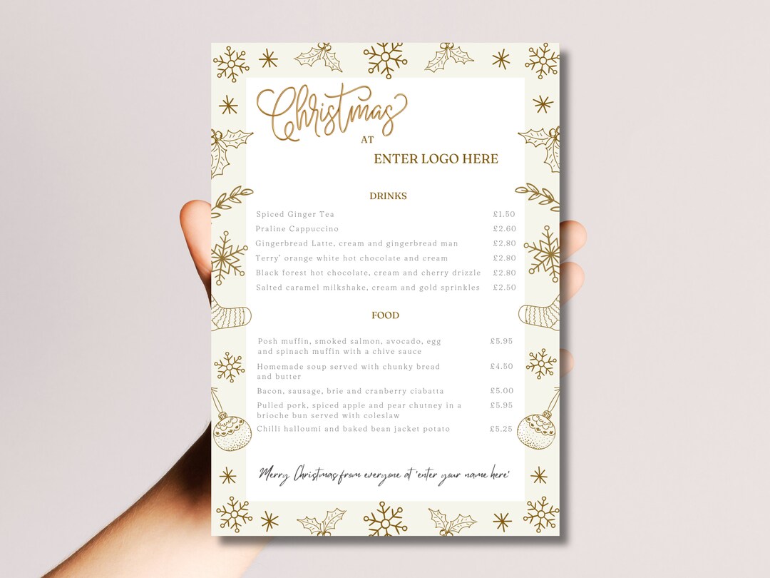 Christmas Cafe Menu | Coffee Shop Menu | Modern Restaurant Menu ...