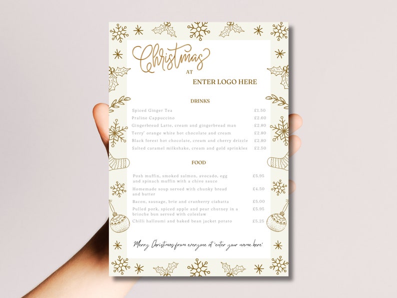 Christmas Cafe Menu Coffee Shop Menu Modern Restaurant Menu Template ...