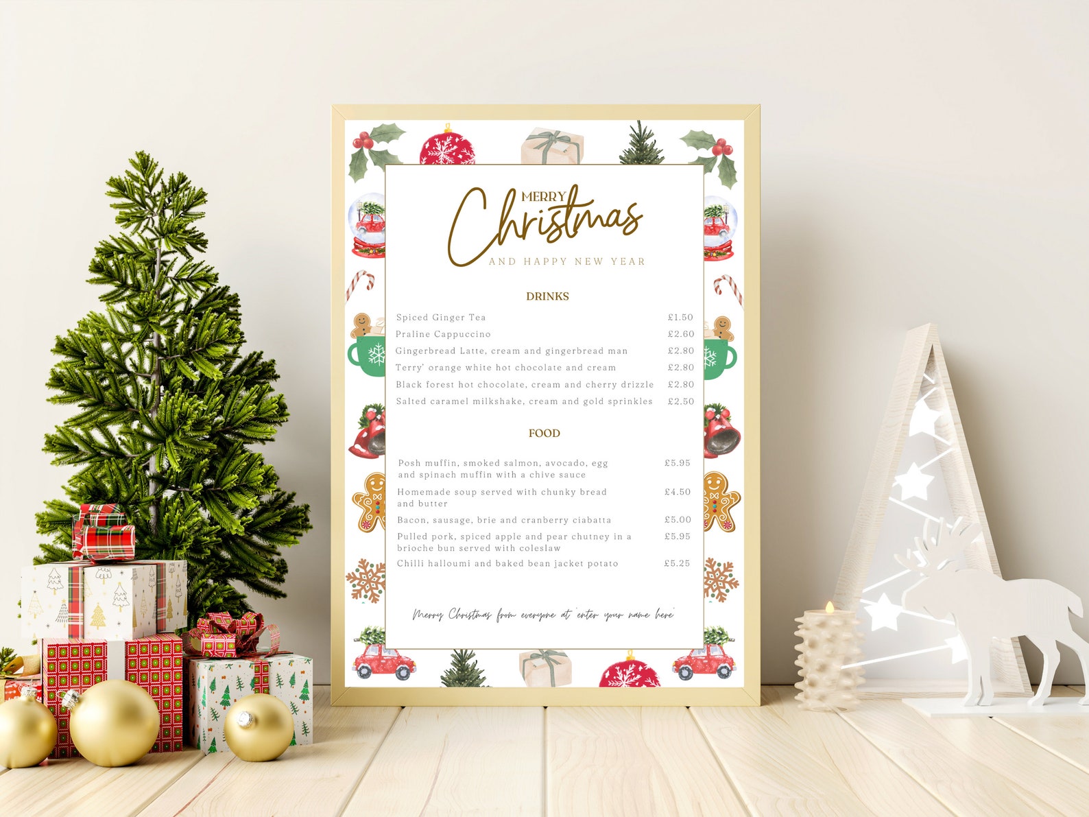Christmas Cafe Menu | Coffee Shop Menu | Modern Restaurant Menu ...