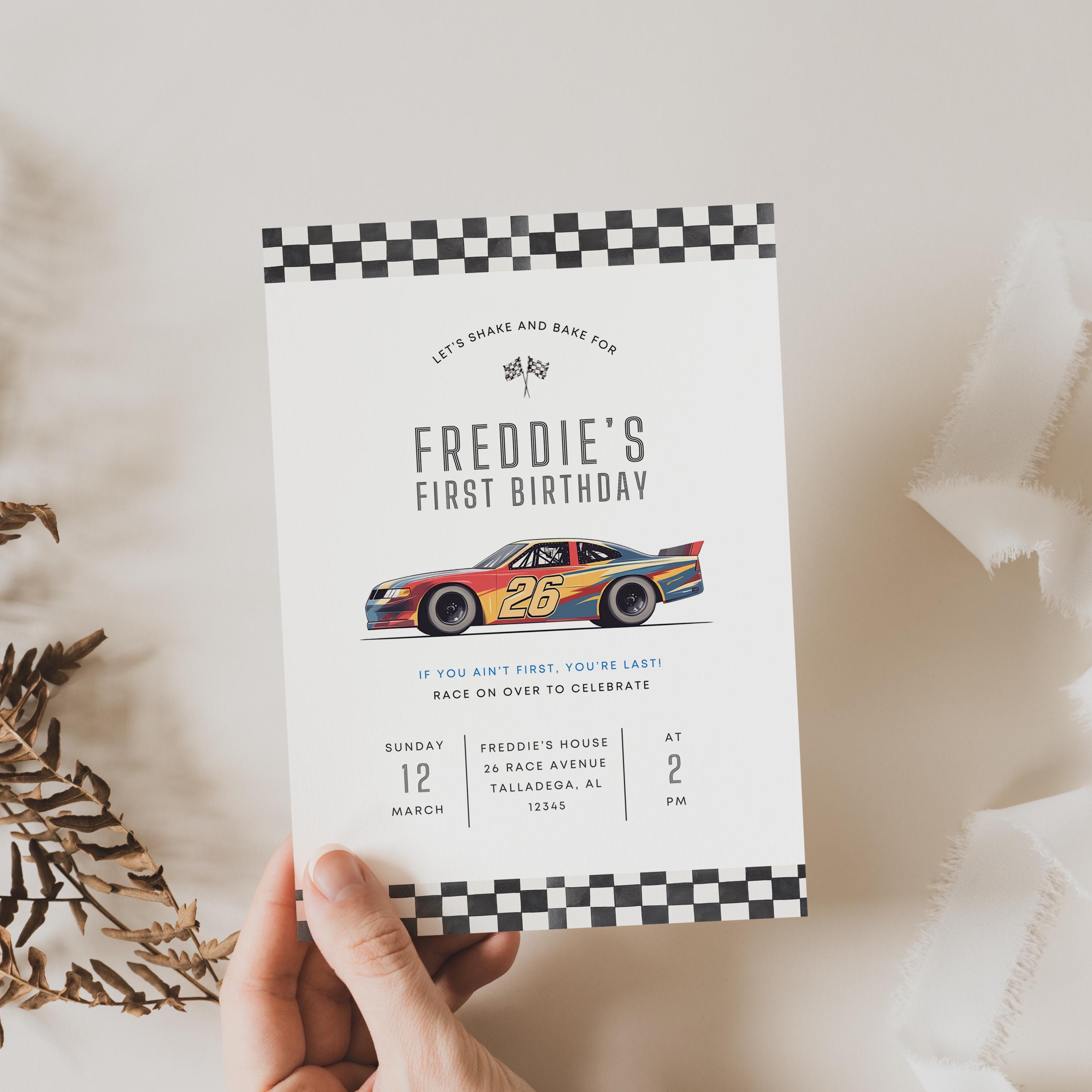 Talladega Birthday Invitation, Nascar Party, Boy Racing Invitation ...