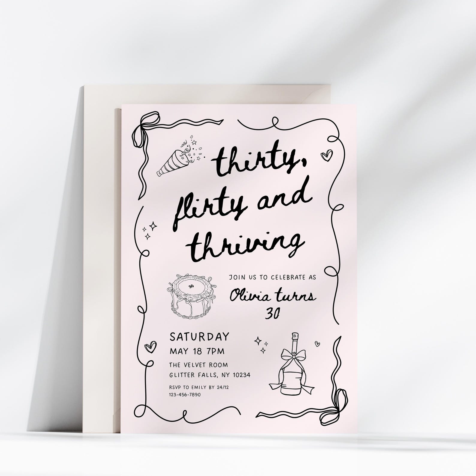 13 Going on 30 Invite, 30th Birthday Invitation Template, Thirty Flirty ...