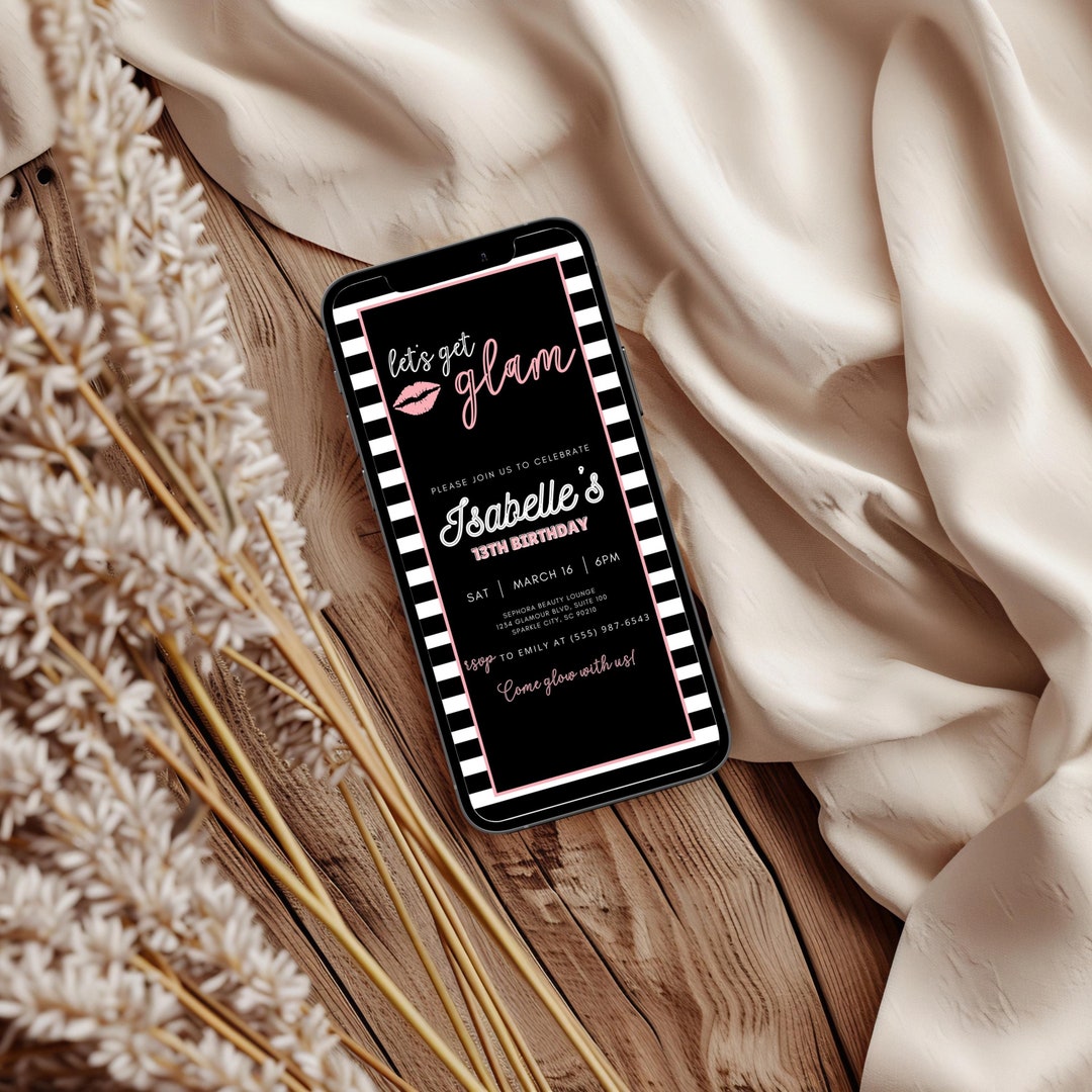 Editable Sephora Themed Glam Party Invitation, Glam Spa Birthday Party ...