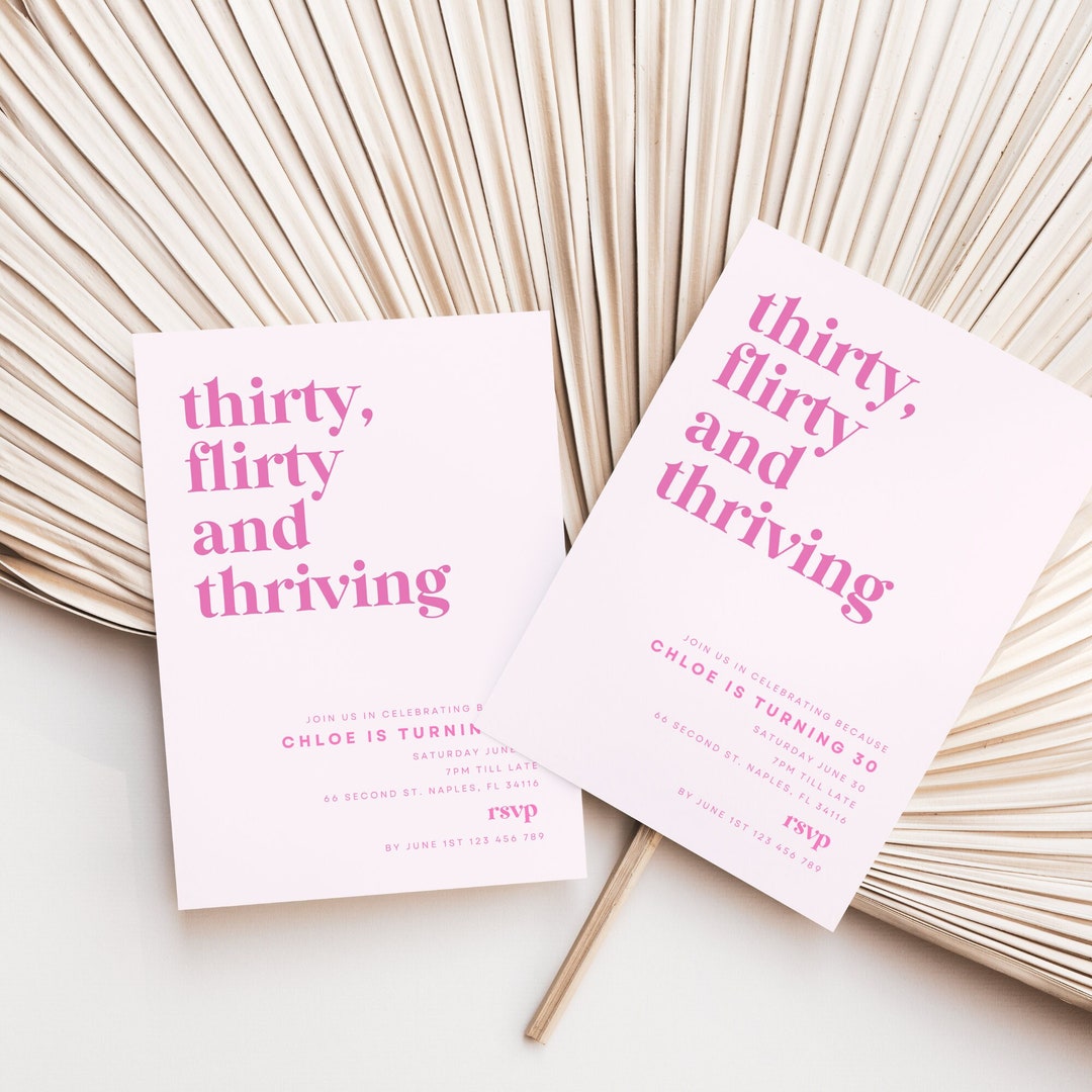 30th Birthday Invitation Template, 13 Going on 30 Invite, Thirty Flirty ...