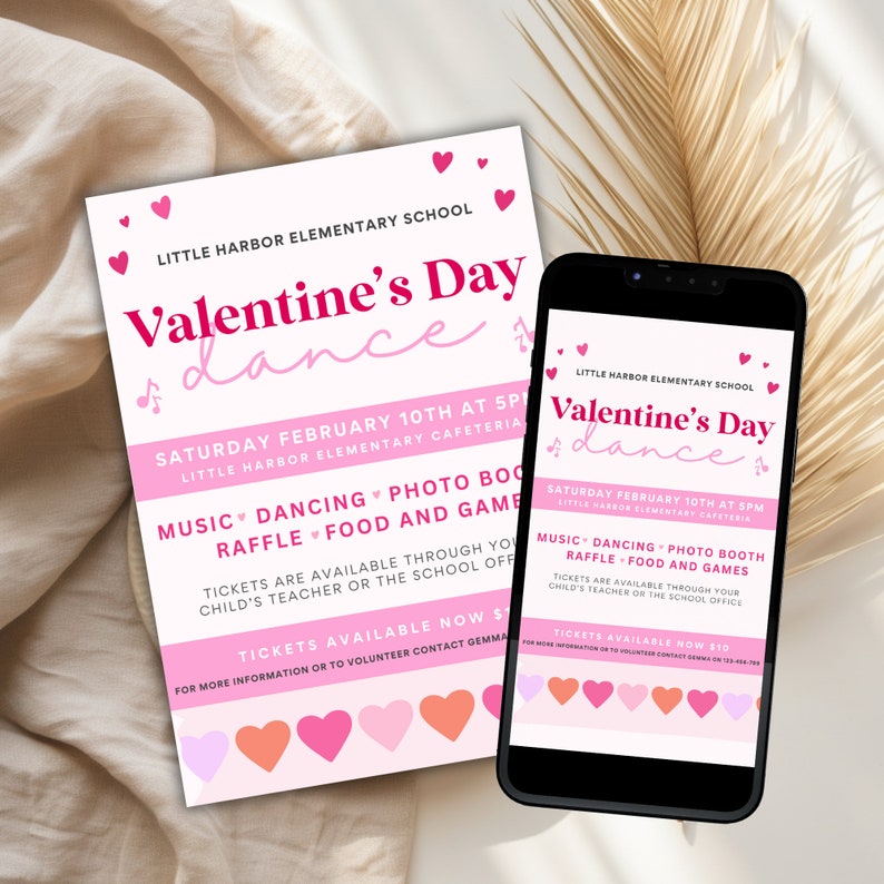 Editable School Sweetheart Dance Flyer, Instant Download, Father ...