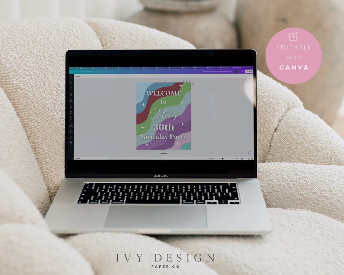 30 Flirty & Thriving Welcome Sign, 13 Going on 30 Invite, Thirty Flirty ...