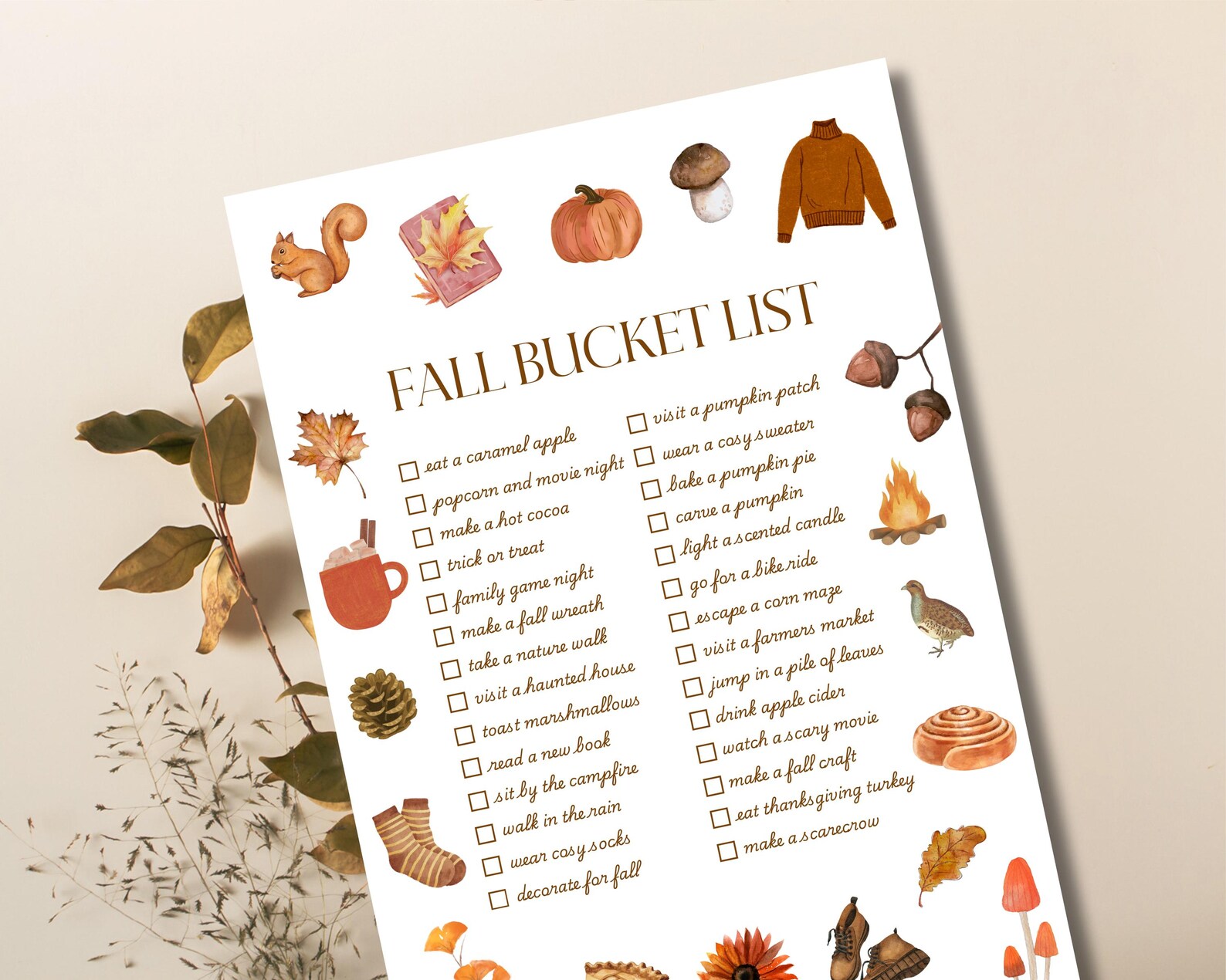 Fall Bucket List for Families, Fall Bucket List Printable, Editable ...