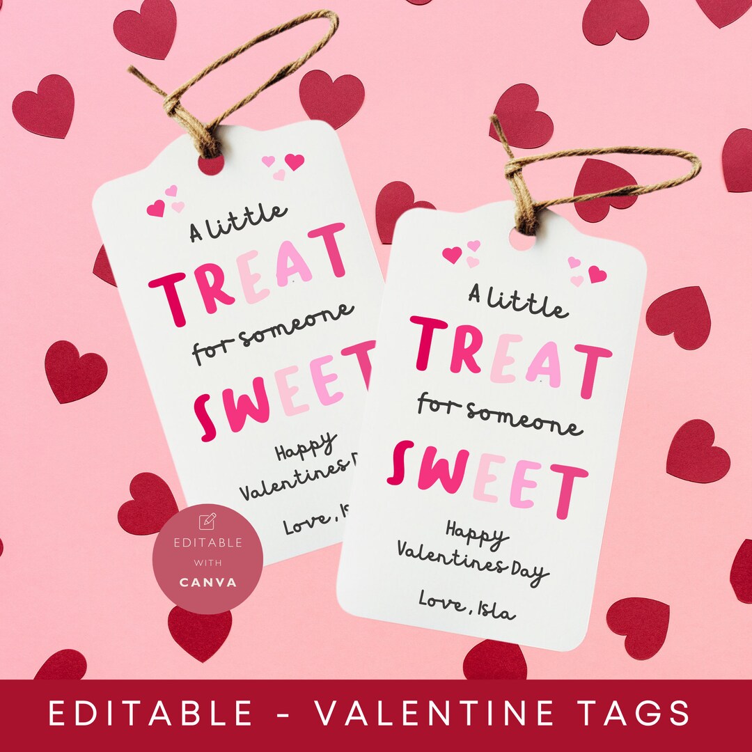 Editable Valentine's Day Tag Printable, Valentine's Day Hang Tag ...