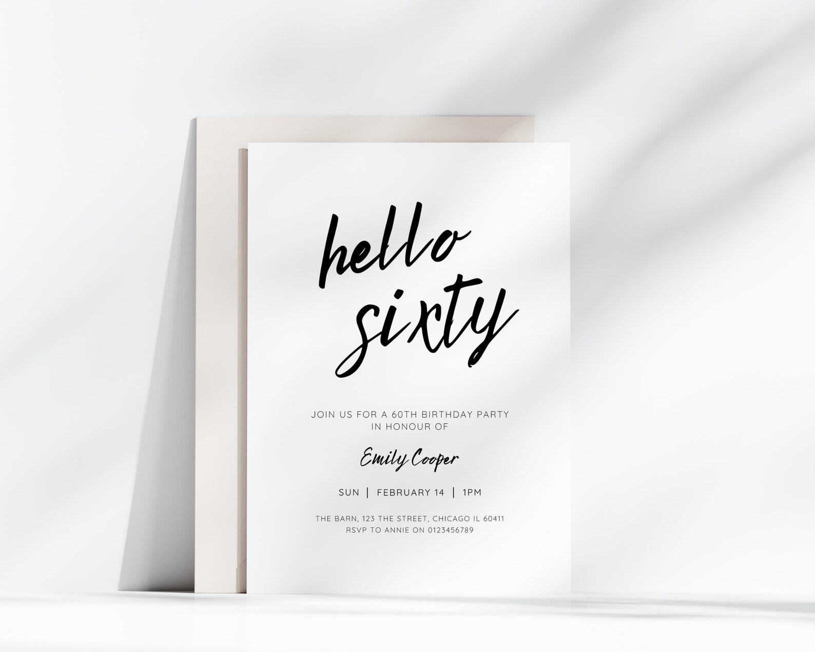 60th Birthday Invitation, 60th Invite Template, Digital 60th Birthday ...