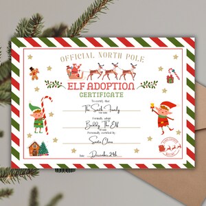 Editable Elf Adoption Certificate | Instant Download | Elf Adoption ...