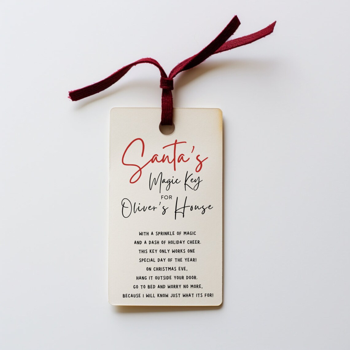 Editable Santa's Magical Key Magic Key Tag Christmas Eve Box No Chimney ...