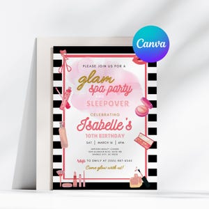 Editable Sephora Themed Glam Party Invitation, Glam Spa Birthday Party ...