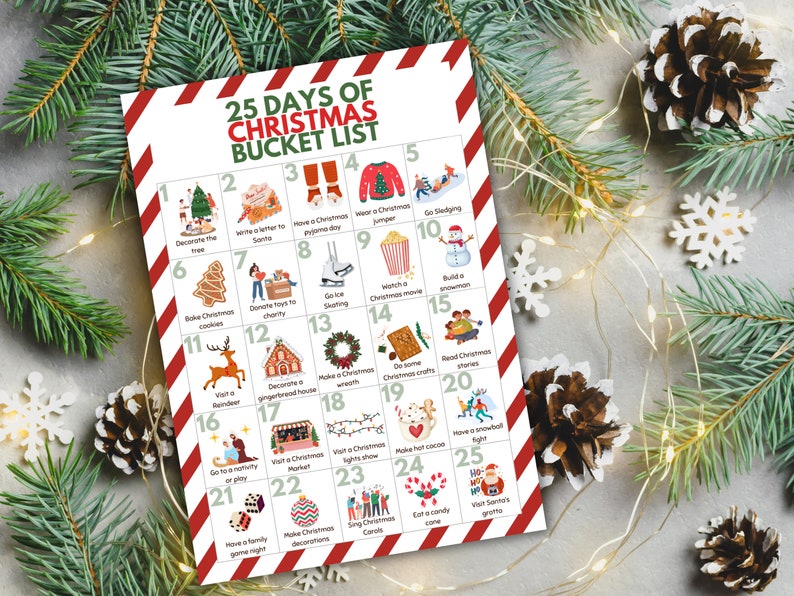 Christmas Bucket List | Christmas Checklist | Winter Bucket List ...