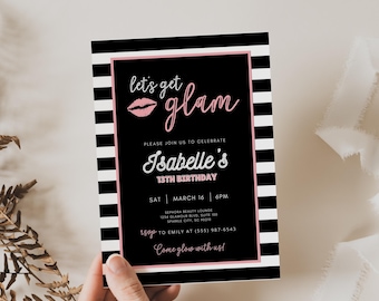Editable Sephora Themed Glam Party Invitation, Glam Spa Birthday Party ...