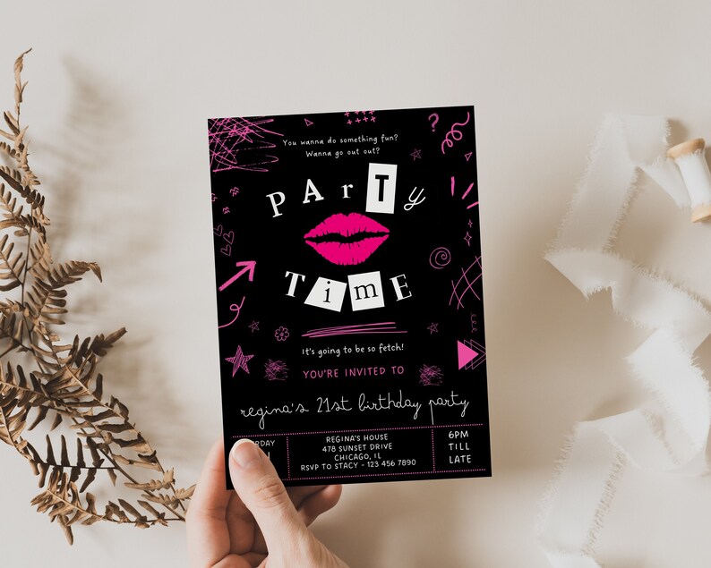 Mean Girls Inspired, Birthday Party Invitation, Girl Birthday Party ...