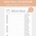 Printable Fall Calendar Poster, Fall Bucket List Poster, Fall ...
