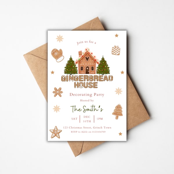 Gingerbread Invite - Etsy
