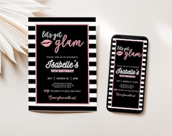 Editable Sephora Themed Glam Party Invitation, Glam Spa Birthday Party ...