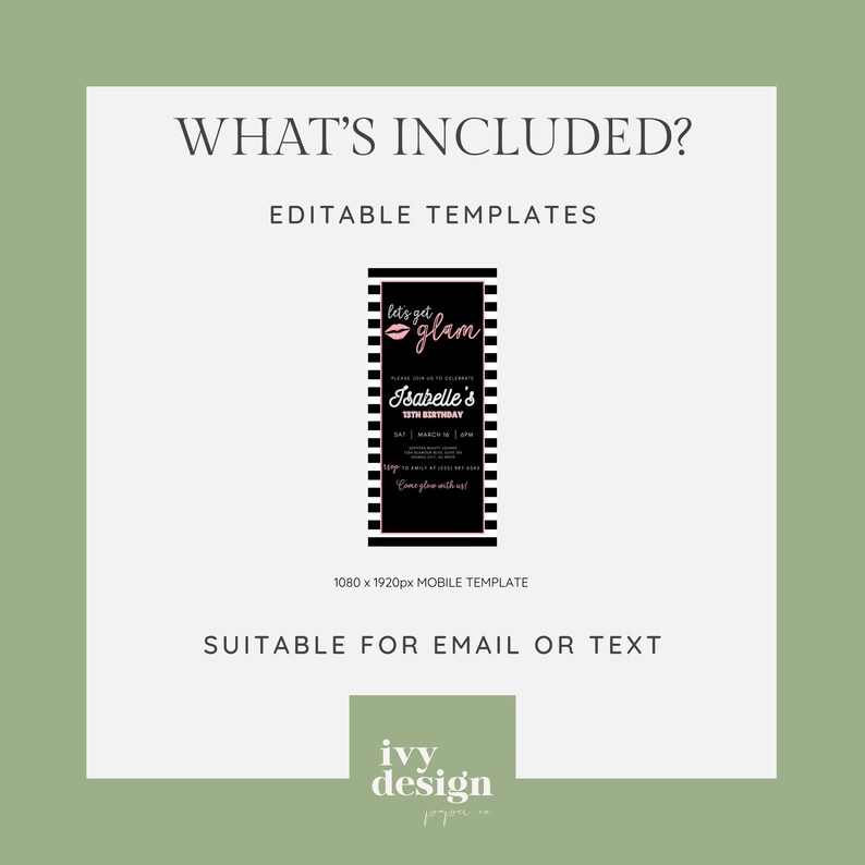 Editable Sephora Themed Glam Party Invitation, Glam Spa Birthday Party ...