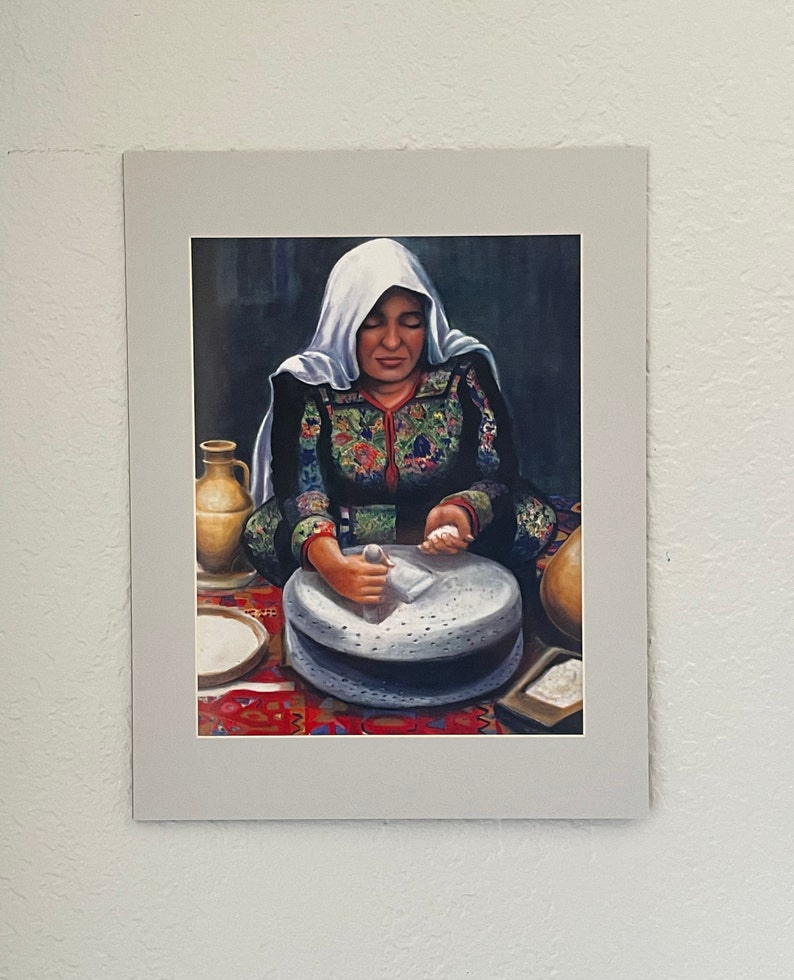 Palestinian Woman Preparing a Meal, Limited Reproduction of Original ...