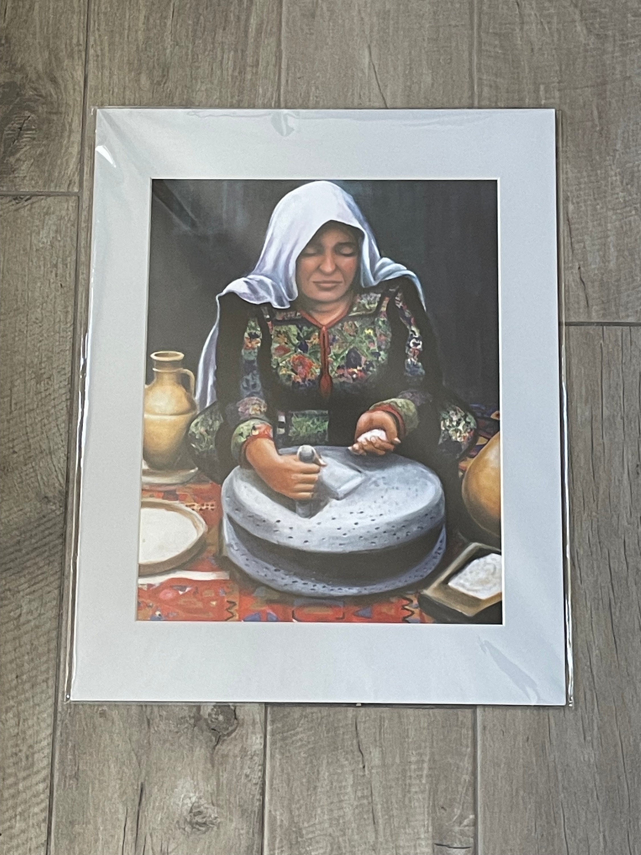 Palestinian Woman Preparing a Meal, Limited Reproduction of Original ...