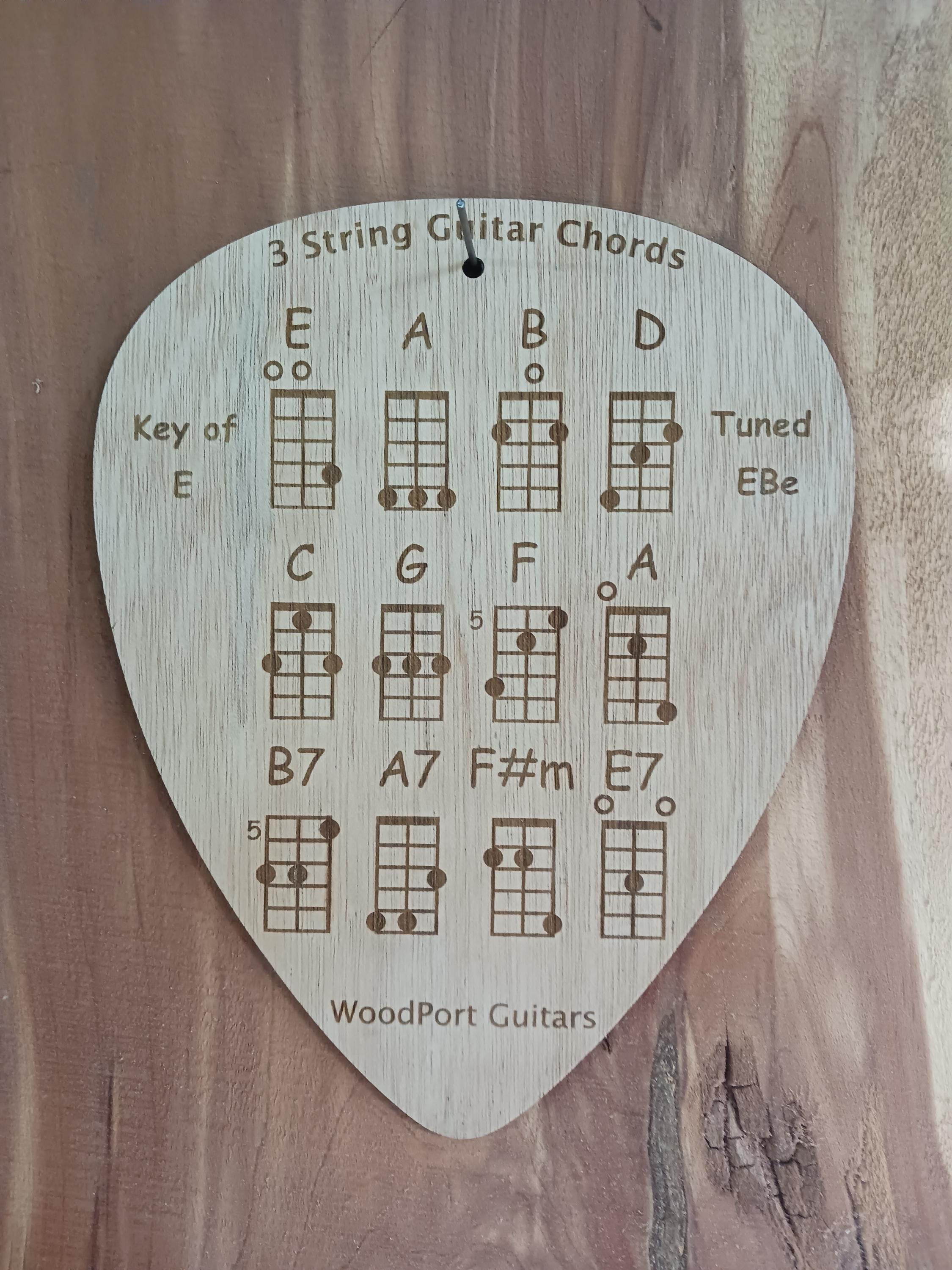 Chord Chart and Scale Chart for 3 String Guitars. Key of G and the Key ...