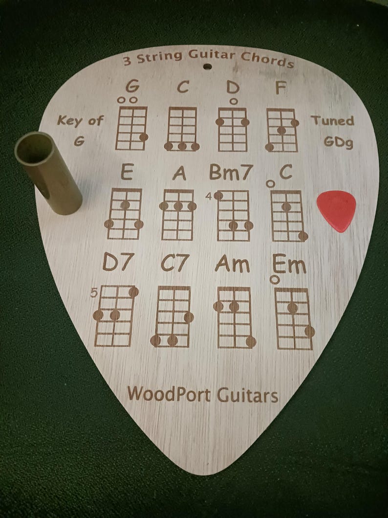 Big Pick 3 String CBG Chord Chart Scales Key of G. - Etsy