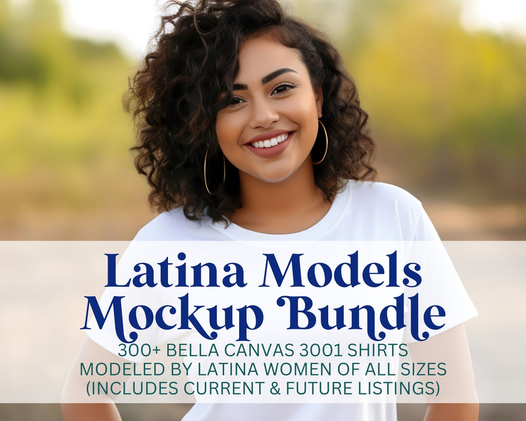 Latina Model Mockup Bundle Bella Canvas 3001 Shirts Hispanic Latinx ...