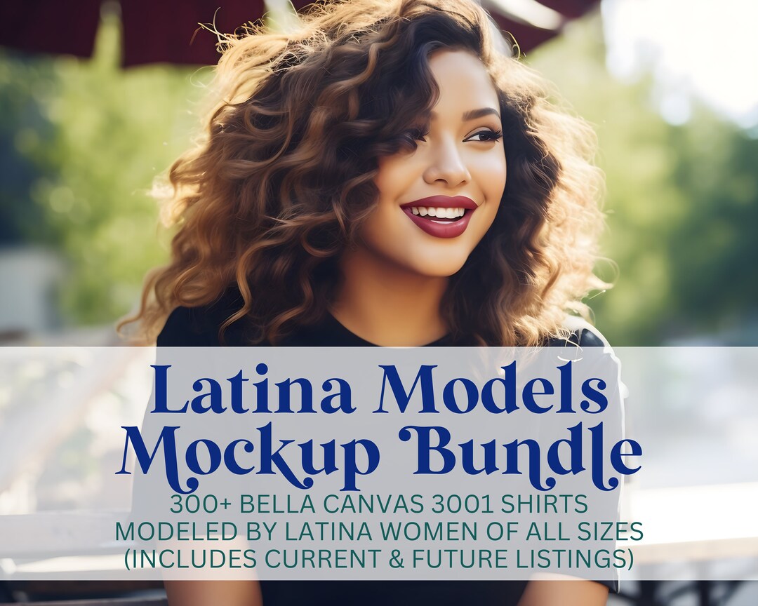 Latina Model Mockup Bundle Bella Canvas 3001 Shirts Hispanic Latinx ...