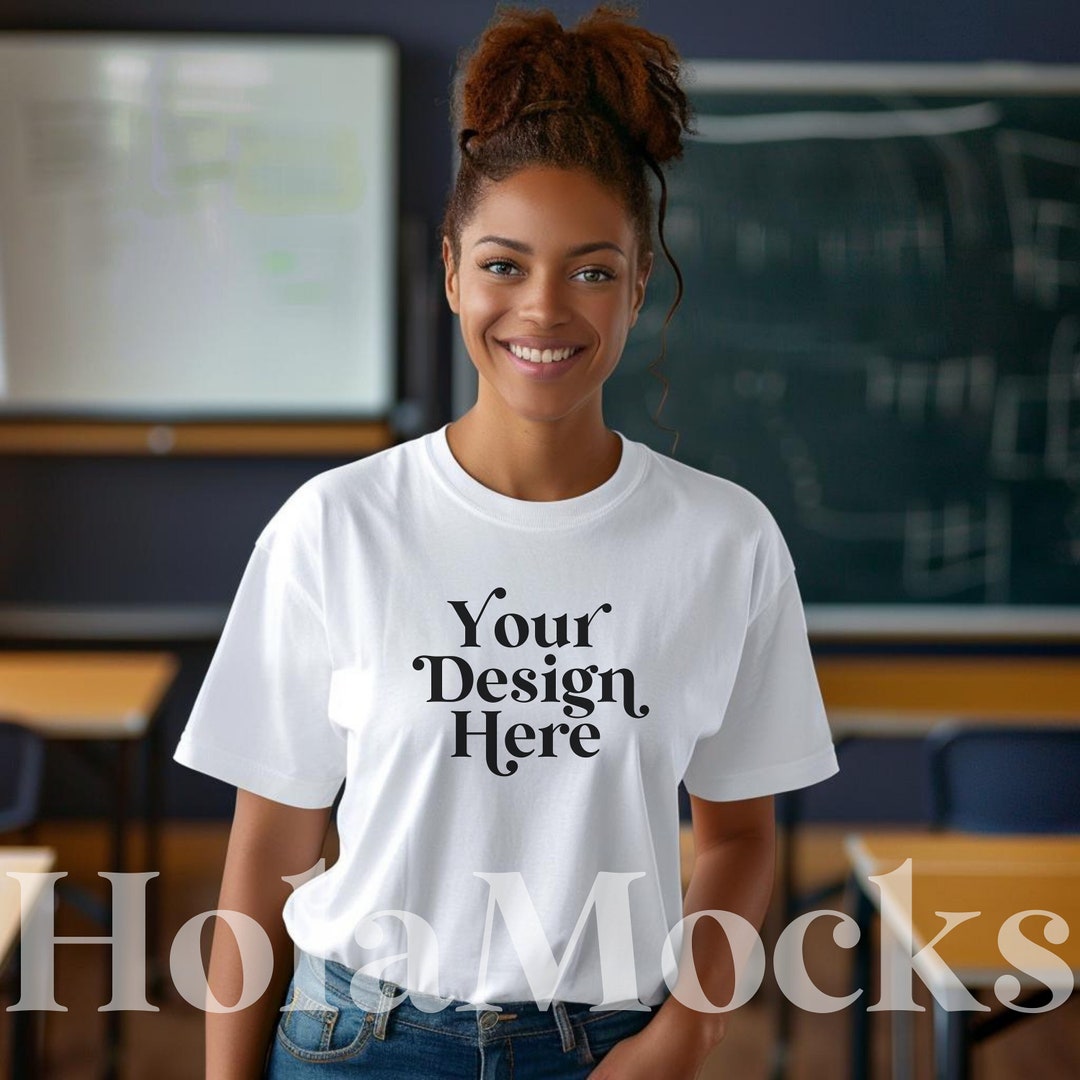 Math Teacher Mockup White Bella Canvas 3001 Crew Tee Shirt Mock Black ...