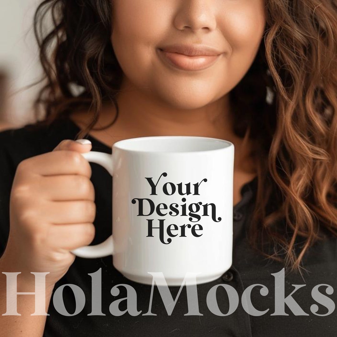 Mug Model Mockup White 11 Oz Ceramic Mug Mock-up Diverse Latina ...