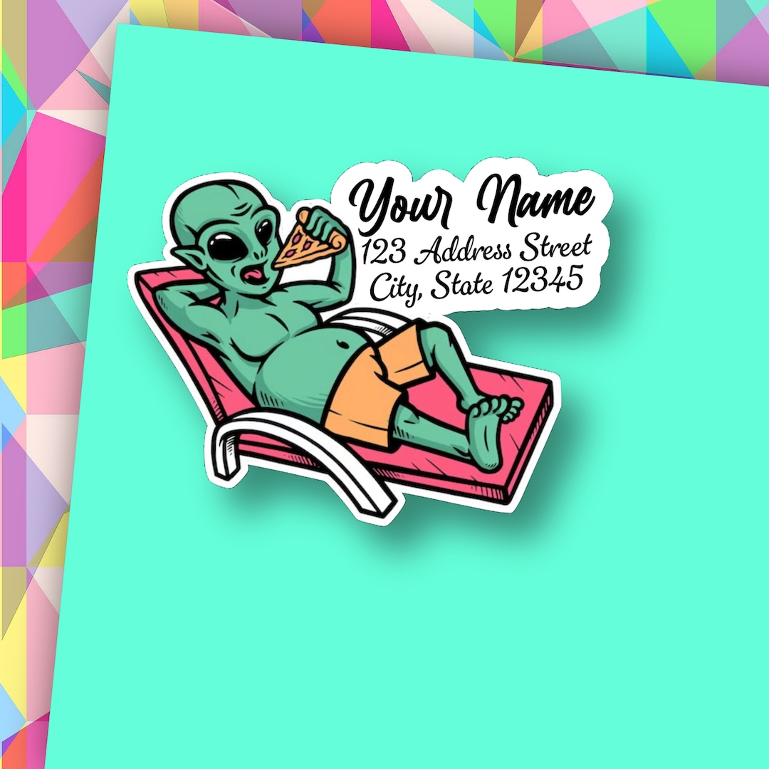 Custom Alien Return Address Labels Set of 25 Envelope Letter Stationary ...