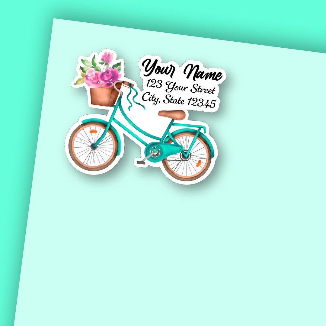 Custom Bicycle Return Address Labels Set of 25 Envelope Letter ...