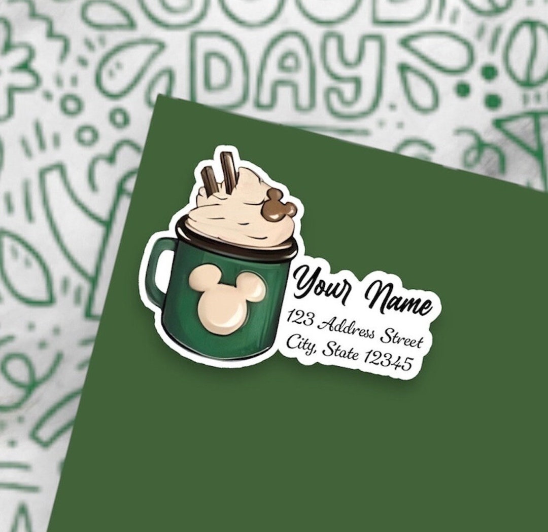 Custom Mickey Mouse Coffee Mug Cup Return Address Labels Set of 25 ...