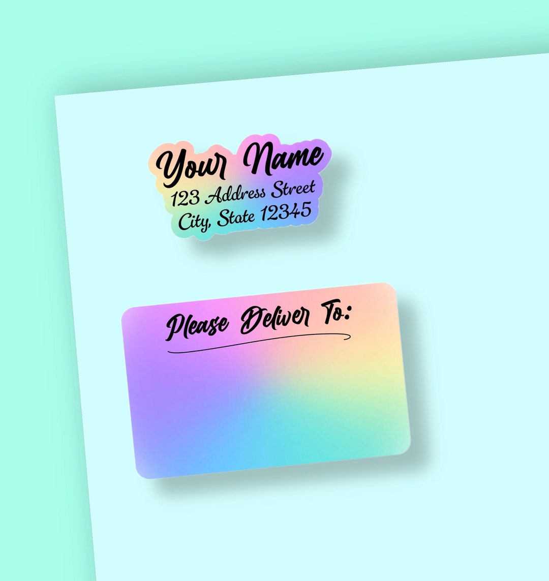 Custom Pastel Rainbow Mail Return Address Labels And/or Please Deliver ...