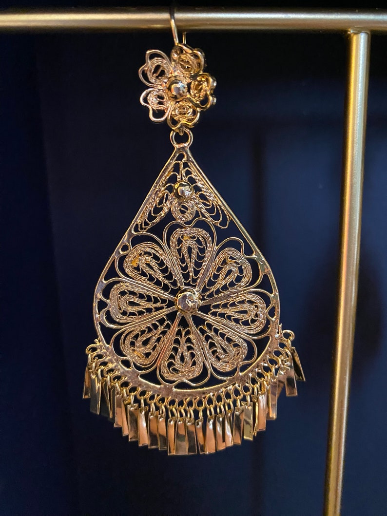 Large. Aretes De Filigrana Mexicanos. Aretes De Chapa De Oro. Mexican ...