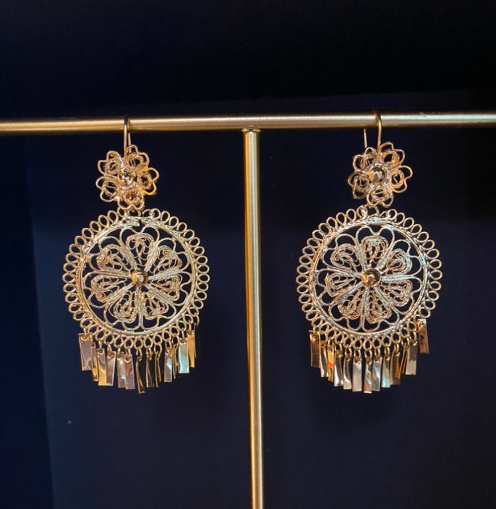 Small. Aretes De Filigrana Mexicanos. Aretes De Chapa De Oro. Mexican ...