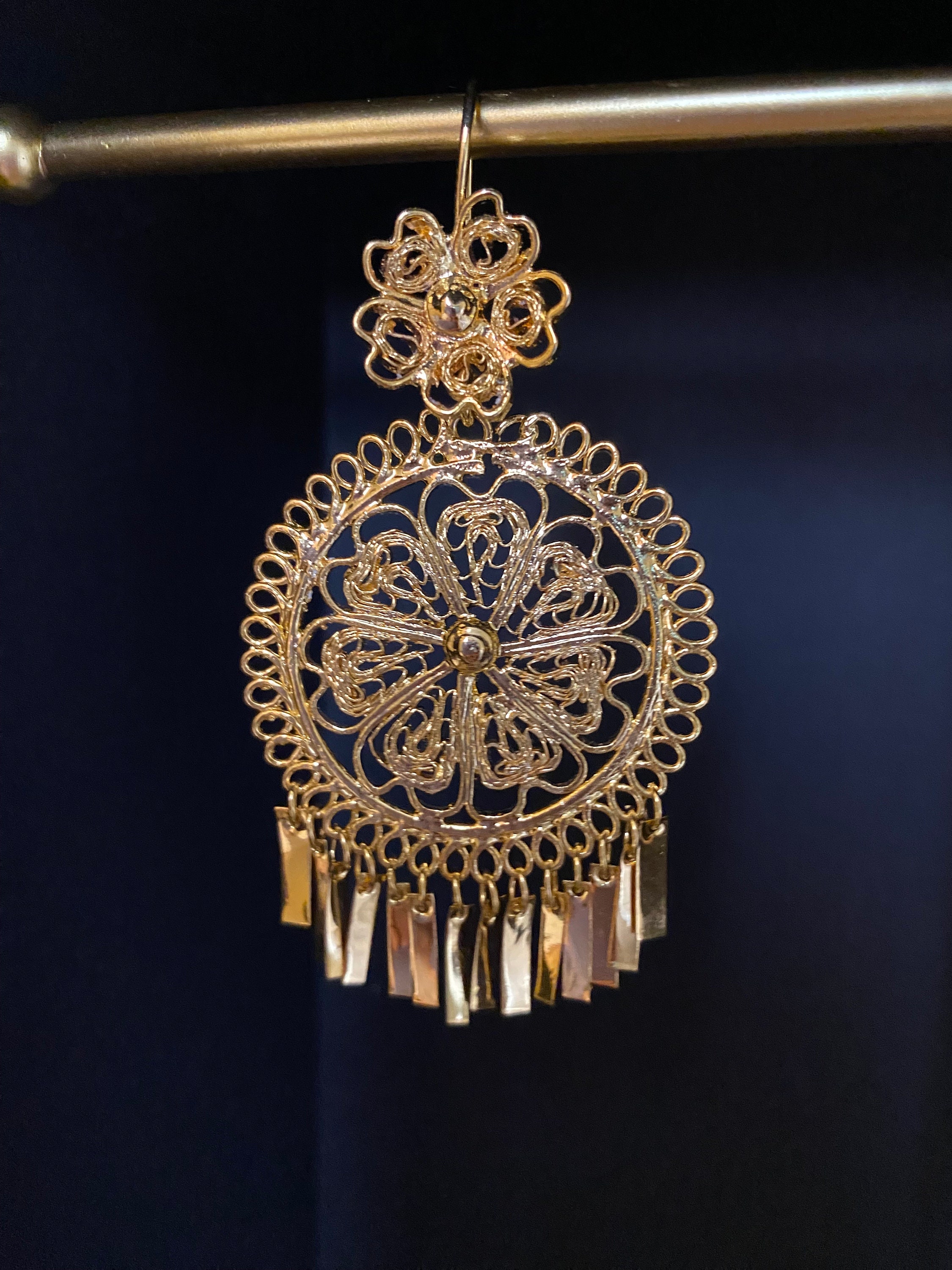 Small. Aretes De Filigrana Mexicanos. Aretes De Chapa De Oro. Mexican ...